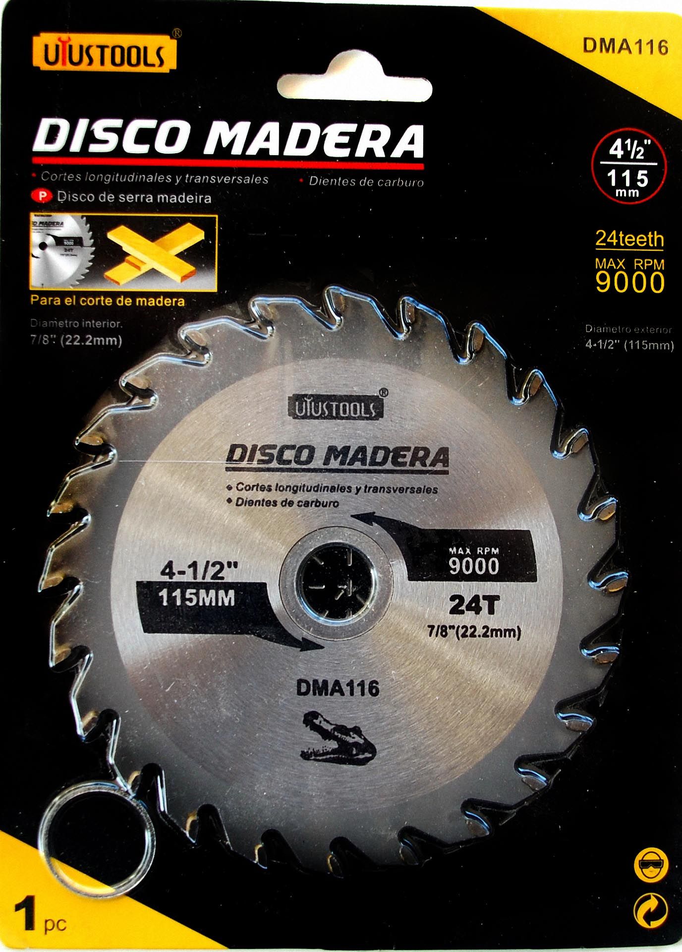 Disco Sierra 41/2" 24 Dientes Uyustools