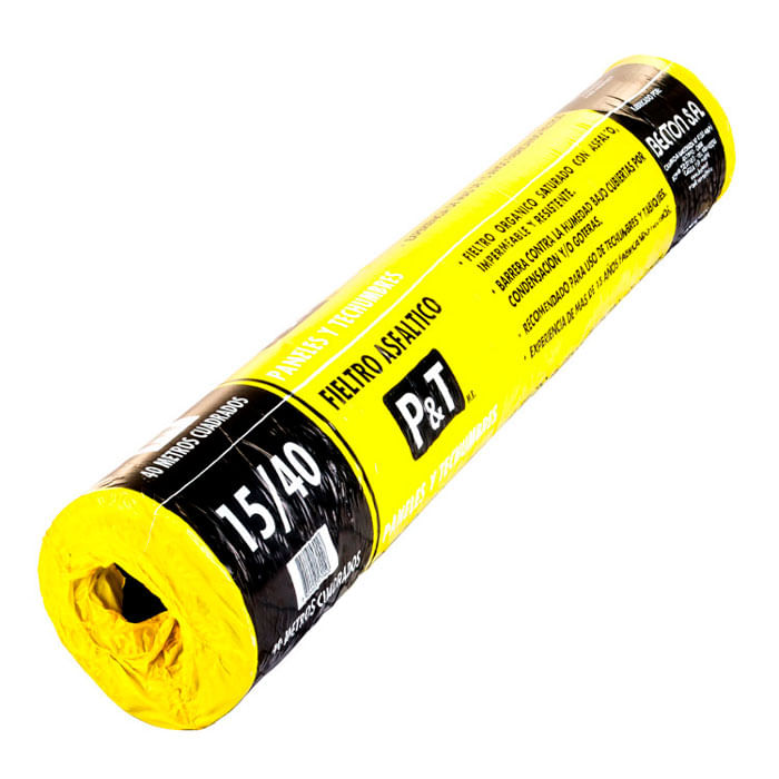 Fieltro Asfaltico Liso 15/40 (Rollo 40M2) P&T