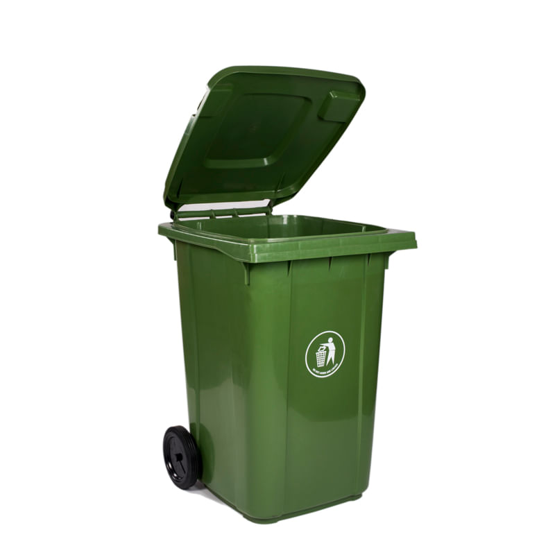 Basurero 360 Litros Con Tapa Alta Densidad Verde