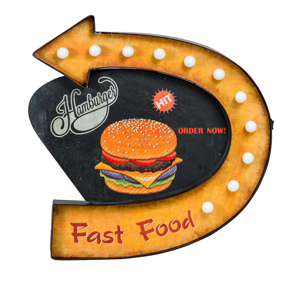 LETRERO LUMINOSO 47X46CM COMIDA RAPIDA BIGHOUSE