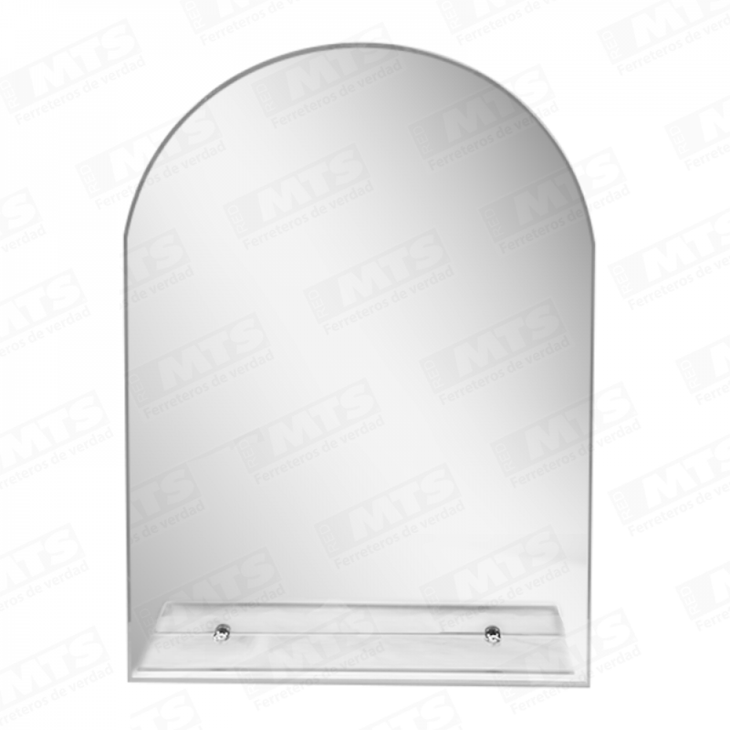 ESPEJO 50X70CM SEMI OVALADO CON REPISA NS N35 MIXA