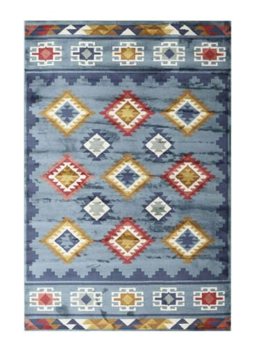 Alfombra 1.33X1.80 Luxury Kelim He138 Cream-Blue Dib