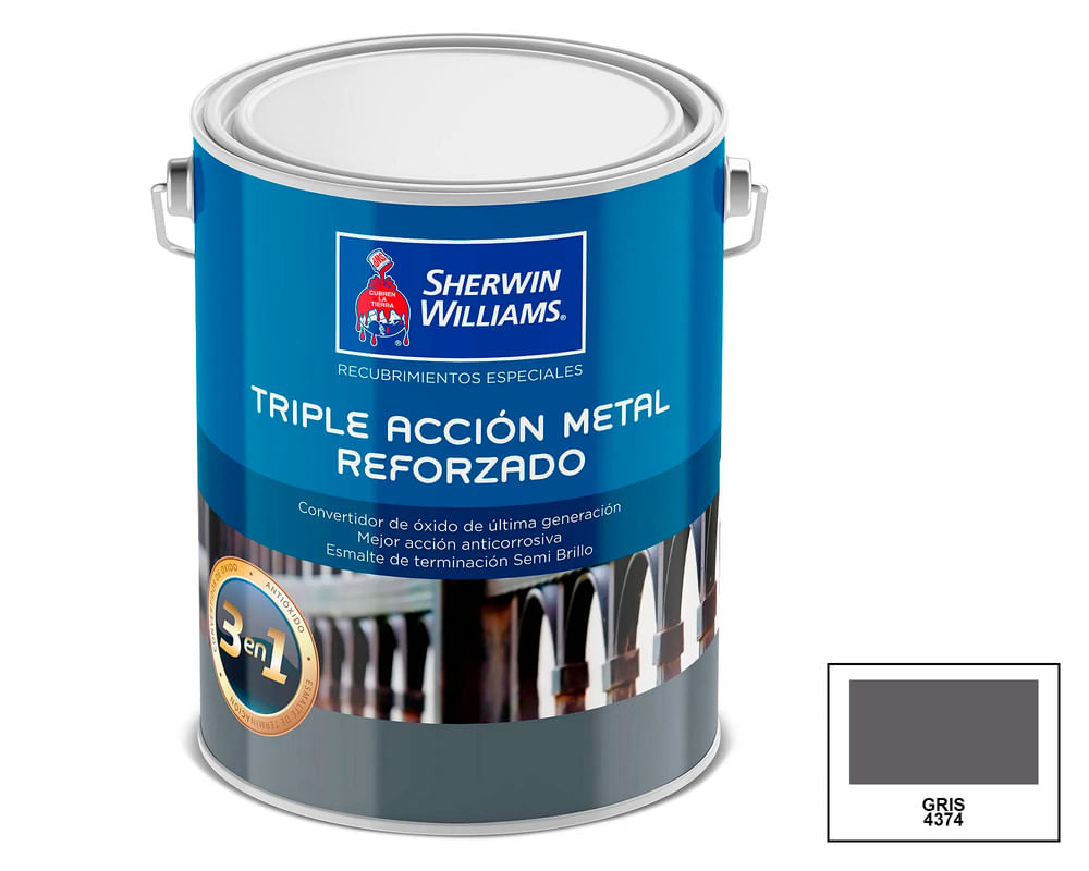 Esmalte Sintetico Galon Triple Accion Gris Sherwin Williams