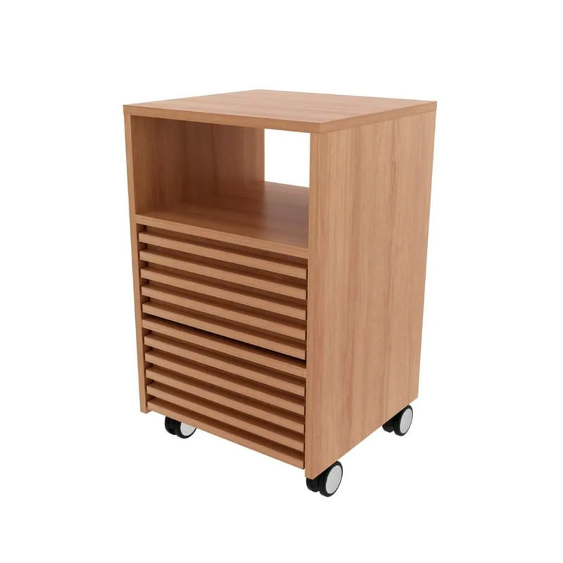 Gabinete Con 3 Cajones Y Ruedas Almendra Me4175 Tecnomobili