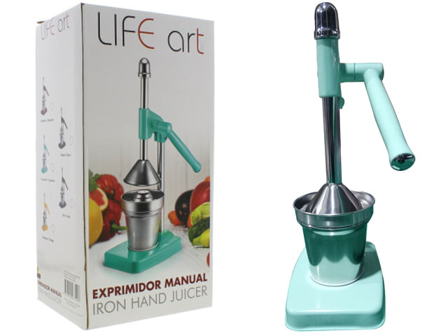 Exprimidor De Jugos Verde Agua Manual Life Art