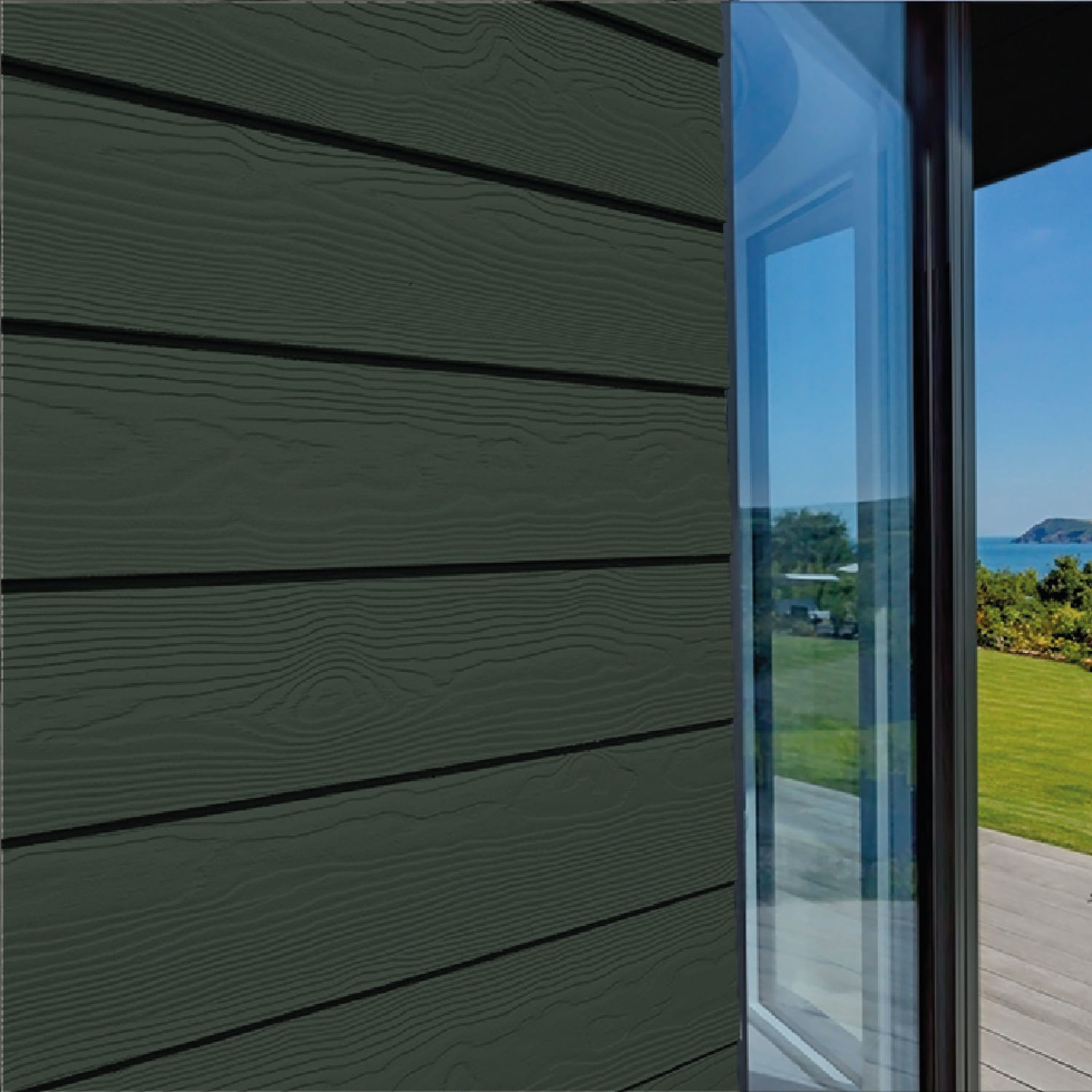Siding Fibrocemento Madera Verde Ingles 6X19X3660Mm Pizarrerño