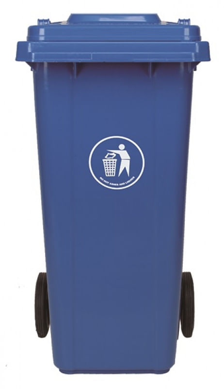 Basurero 120Lt Con Tapa Alta Densidad Azul