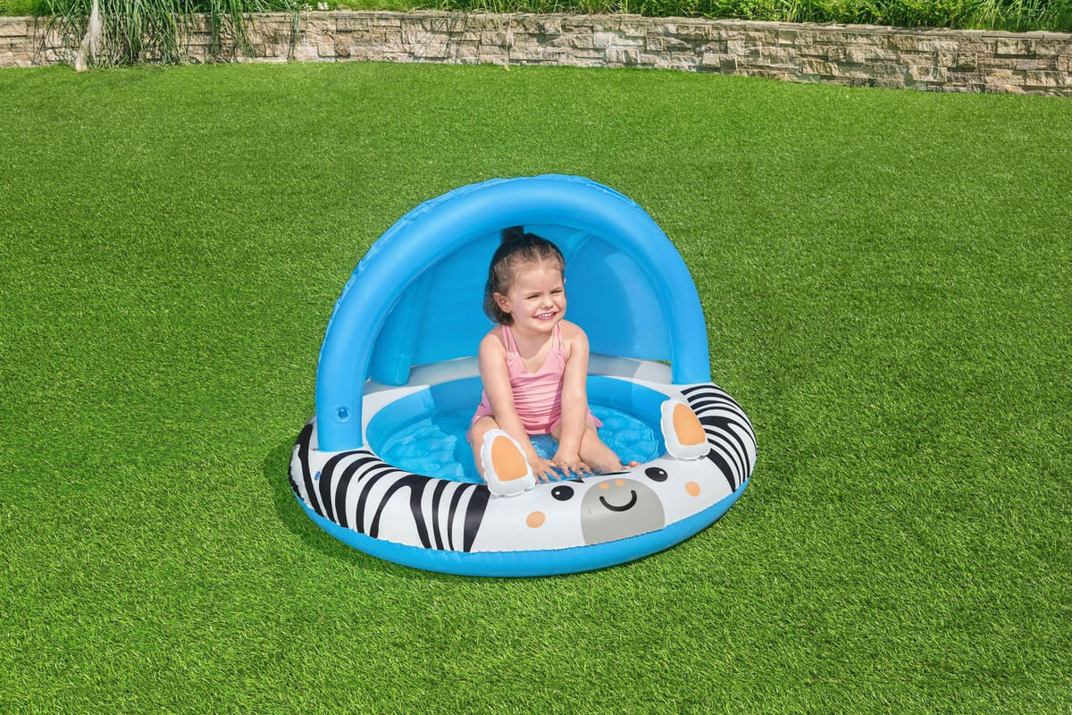 Piscina Inflable Bebe Con Techo Safari 97X66Cm Bestway
