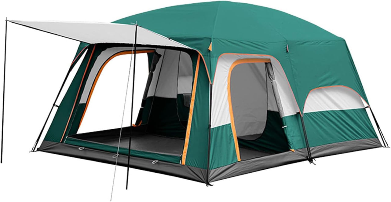 Carpa Camping 6 Personas Automatica Impermeable Verde Bighouse