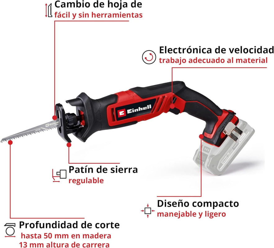 Sierra Sable Inalambrica Te-Ap 18/13 Li Einhell