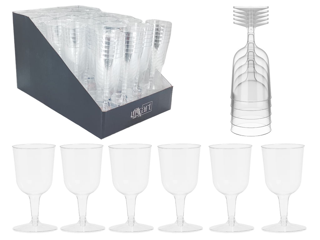 Copa Plastico 6 Unidades 180Ml Transparente Life Art