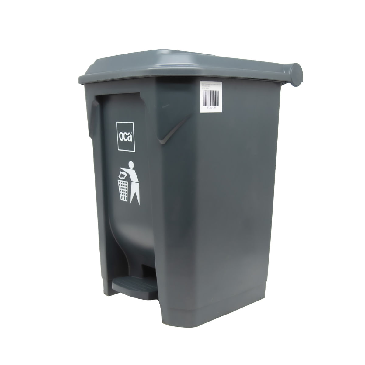 Basurero 50 Litros Con Tapa Y Pedal Gris