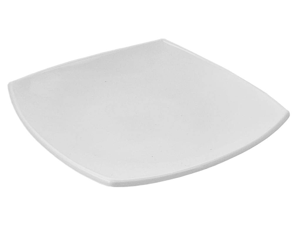 Plato Cuadrado Porcelana Blanco 18.5X18.5X2Cm Blanco Bistro