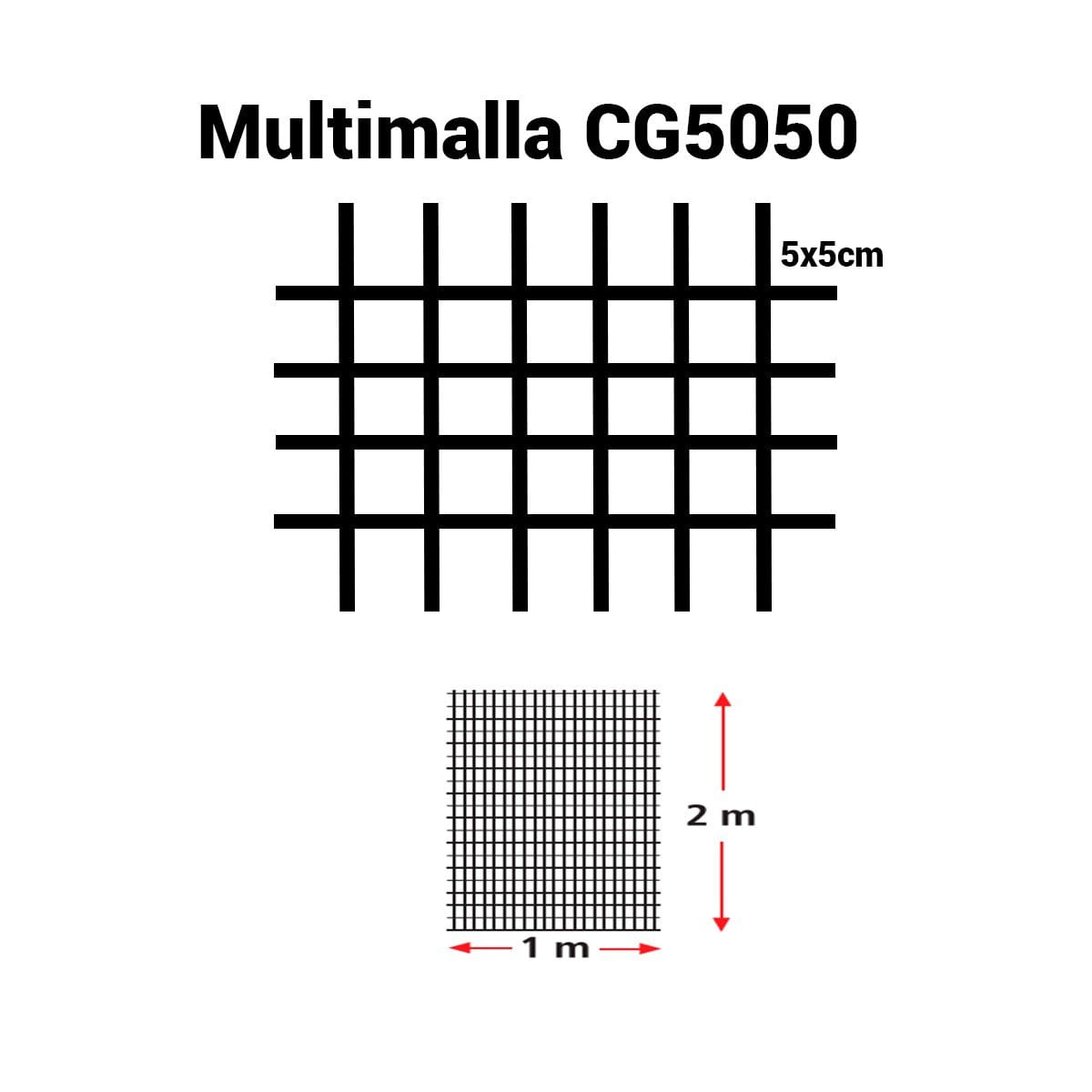 Malla Acma Galvanizada Multiuso 50X50Mm 2X1Mt Cerram