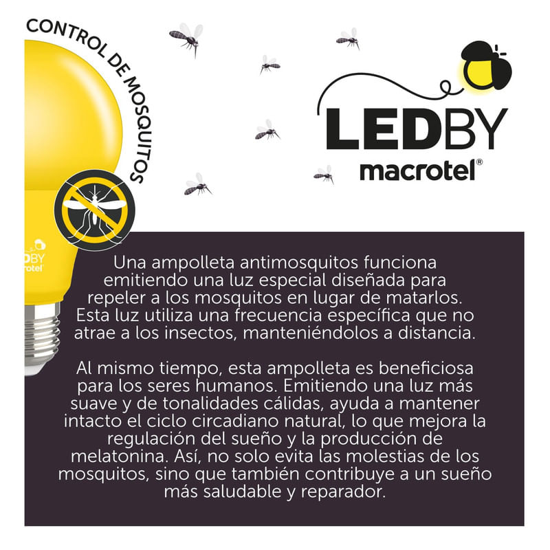 Ampolleta Led A60 7 Watts Control Mosquito Ledby